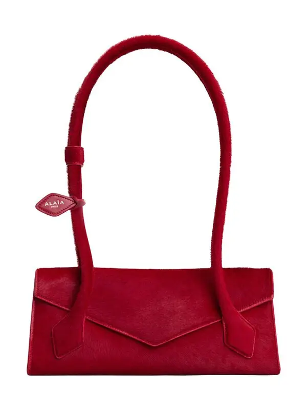 Alaïa Le Teckel Small Calf Hair Flap Bag - Red