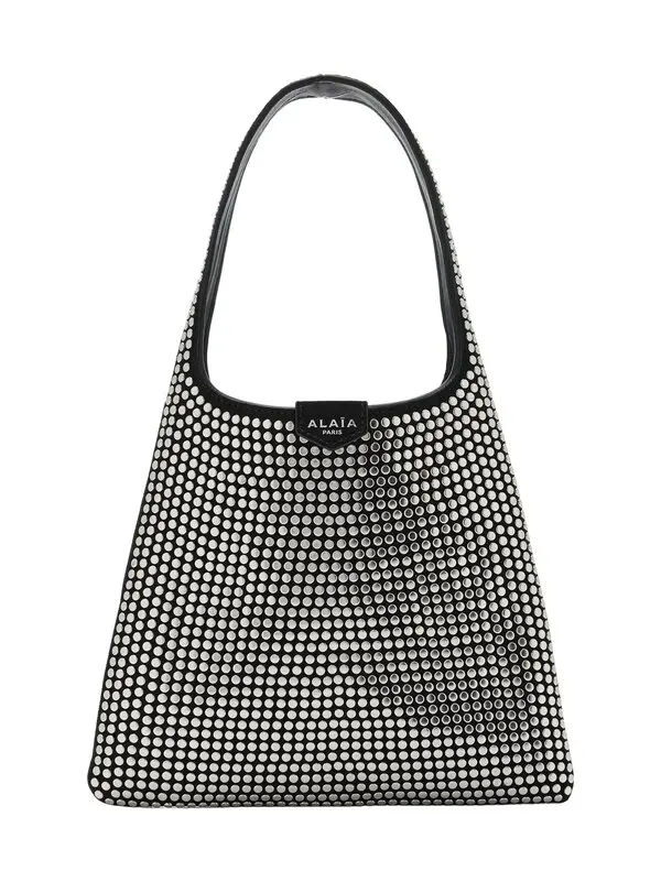 Alaïa Small Studded Suede Hobo Bag - Black