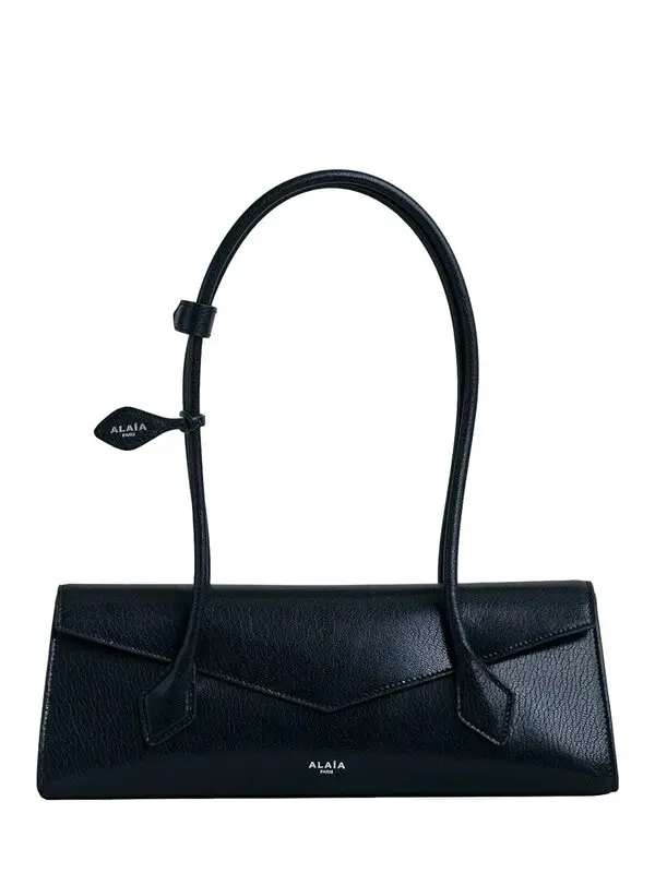 Alaïa Le Teckel Medium Leather Flap Bag - Black