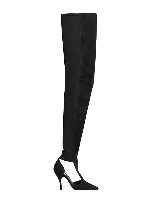 Alaïa Suede Thigh-high Boots - Black