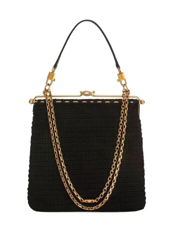 Dolce & Gabbana Dina Crochet Shoulder Bag - Black