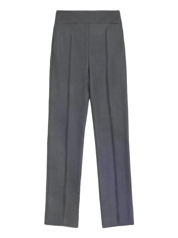 Valentino Garavani Textured Silk Wool Trousers - Grey