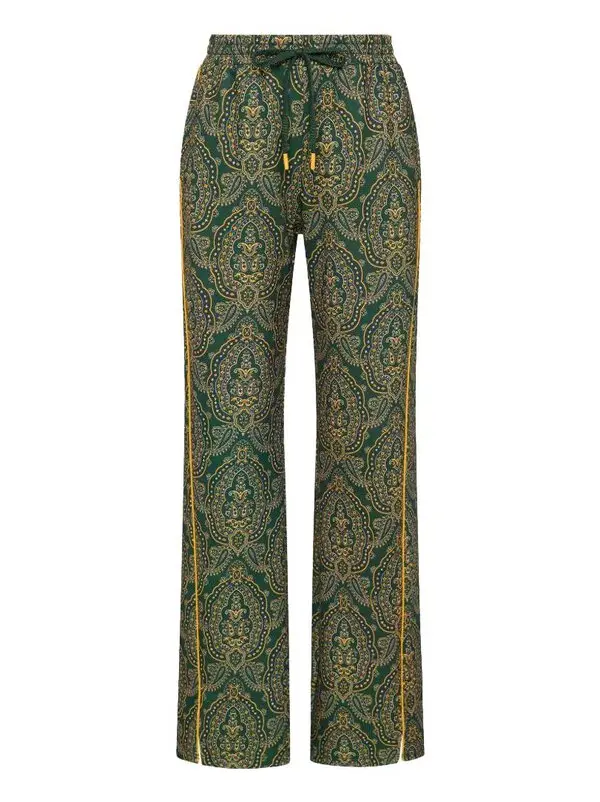 The Upside Bamba Roma Paisley Print Trousers - Green
