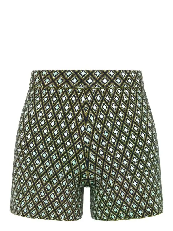 The Upside Viva Jaya Geometric-knit Shorts - Green