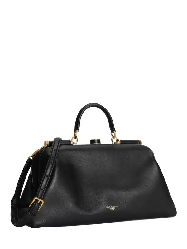 Dolce & Gabbana Large Plongé Nappa Leather Handbag - Black
