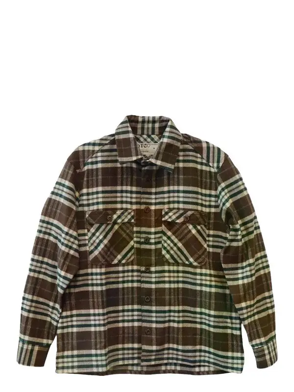 HTC LOS ANGELES Plaid Graphic-print Shirt - Brown