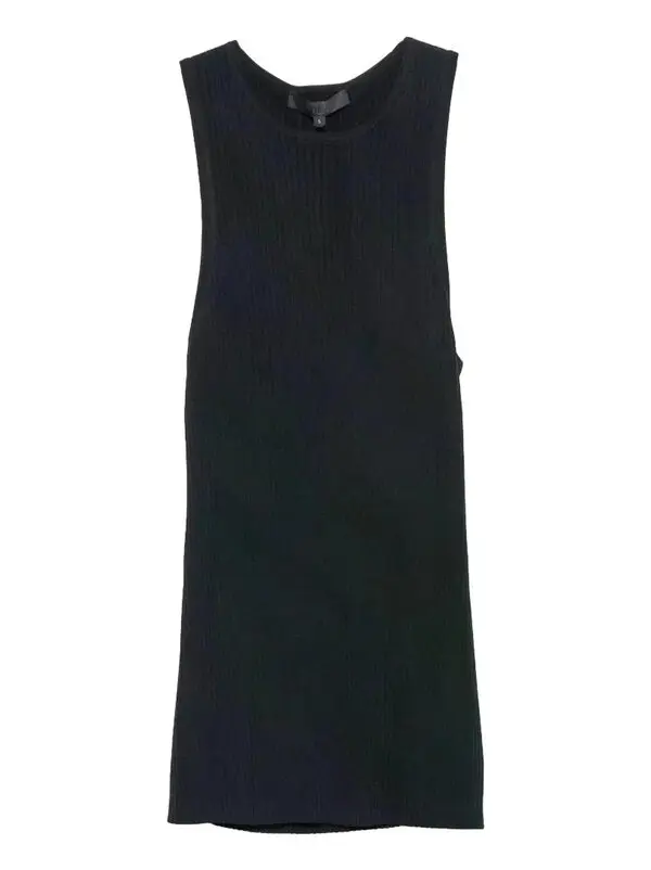 Tibi Cut-out Ribbed Knit Tank - Blue