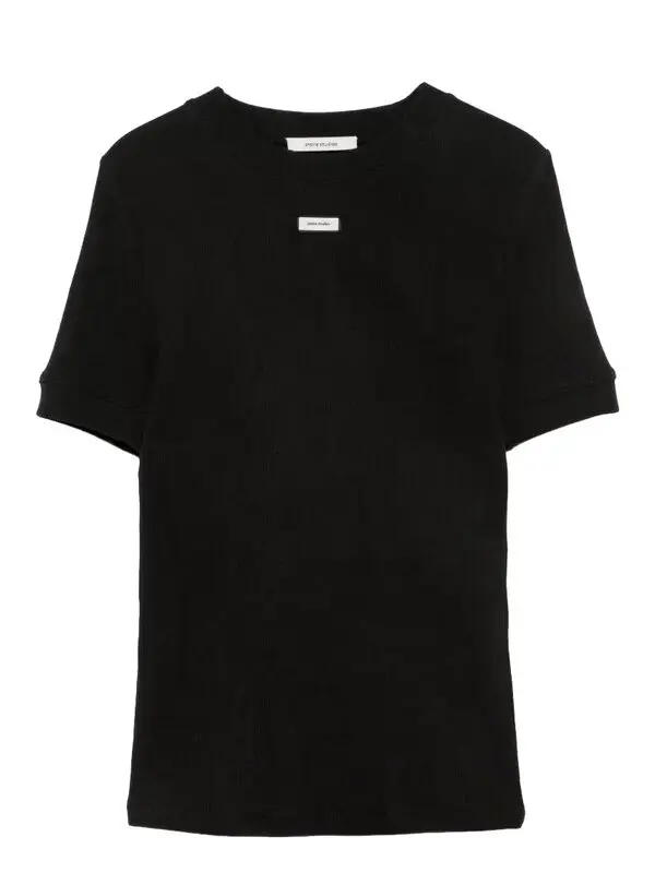 ENTIRE STUDIOS Ribbed Logo Patch T-shirt - Black