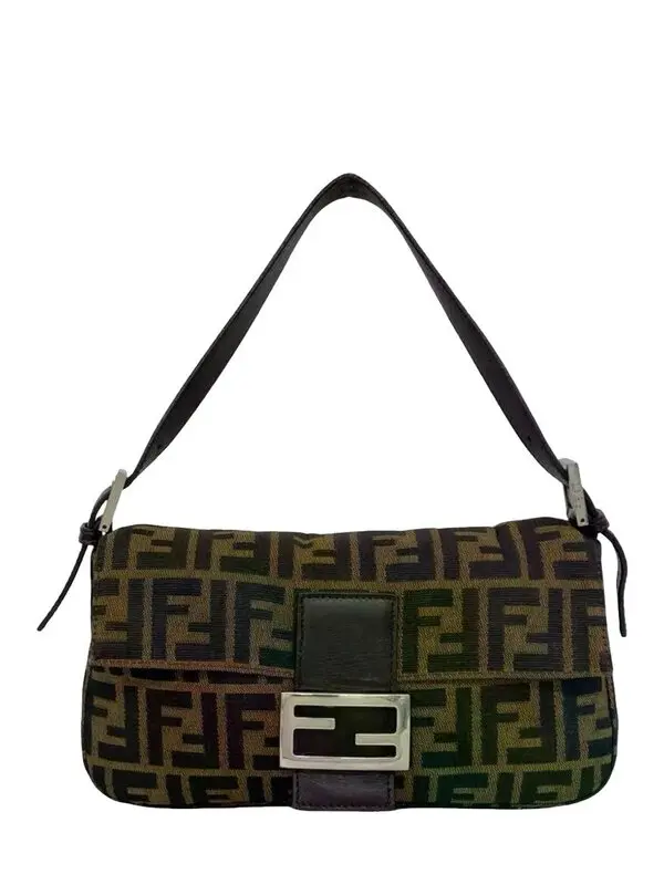 Fendi Zucca Canvas Baguette Shoulder Bag - Brown