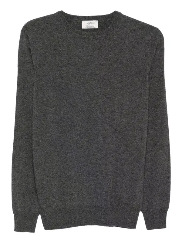 BARBA NAPOLI Crew Neck Cashmere Sweater - Grey