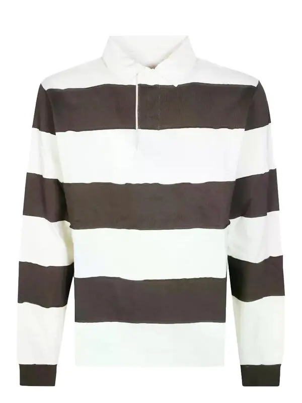 WOC Striped Long-sleeve Polo Shirt - Neutrals