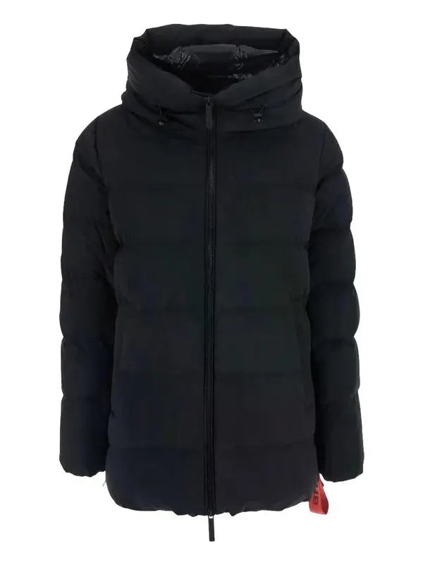 AFTER/LABEL Quilted Hooded Coat - Black