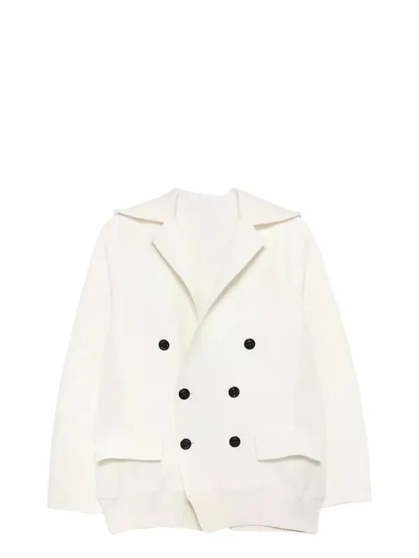 Sacai Double-breasted Knit Hoodie - Neutrals