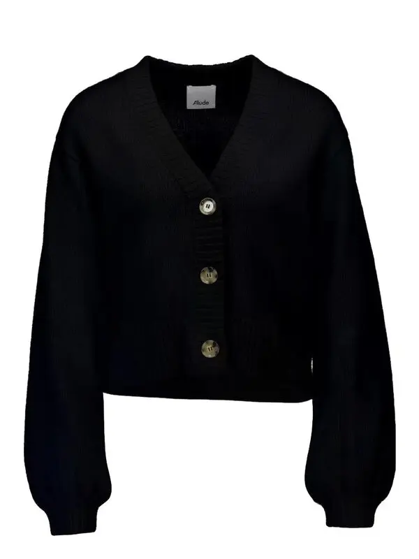 ALLUDE V-neck Button-up Cardigan - Black