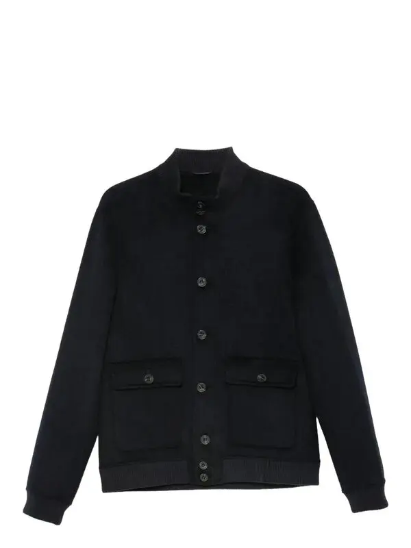 OMC Emilio Button-up Wool Coat - Blue