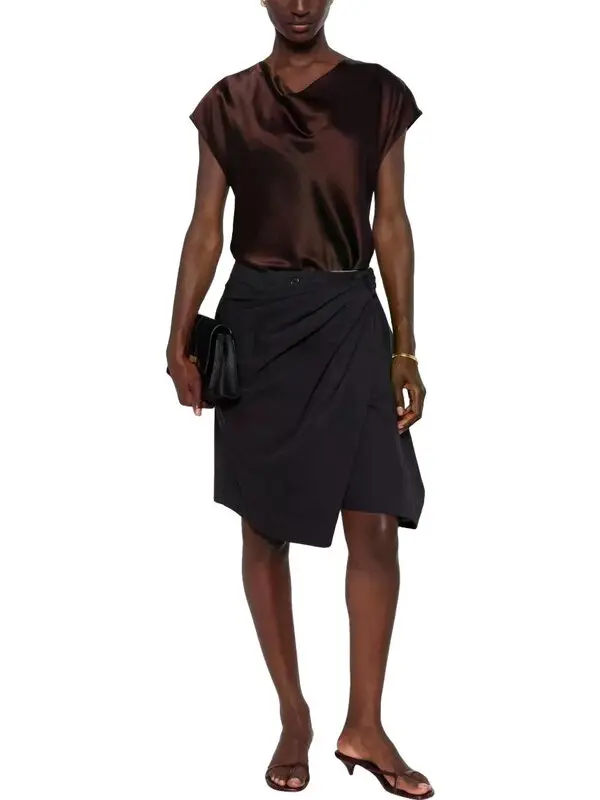 Vince Cowl-neck Silk Top - Brown