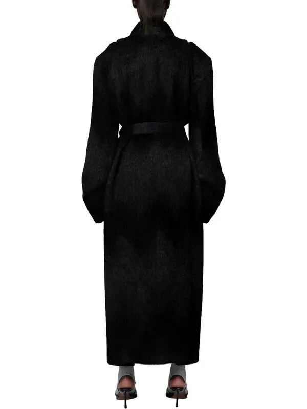 SRVC STUDIO Belted Zip-detail Coat - Black