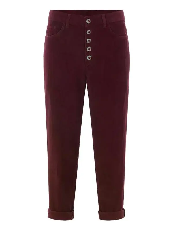 DONDUP Corduroy Button-front Trousers - Red