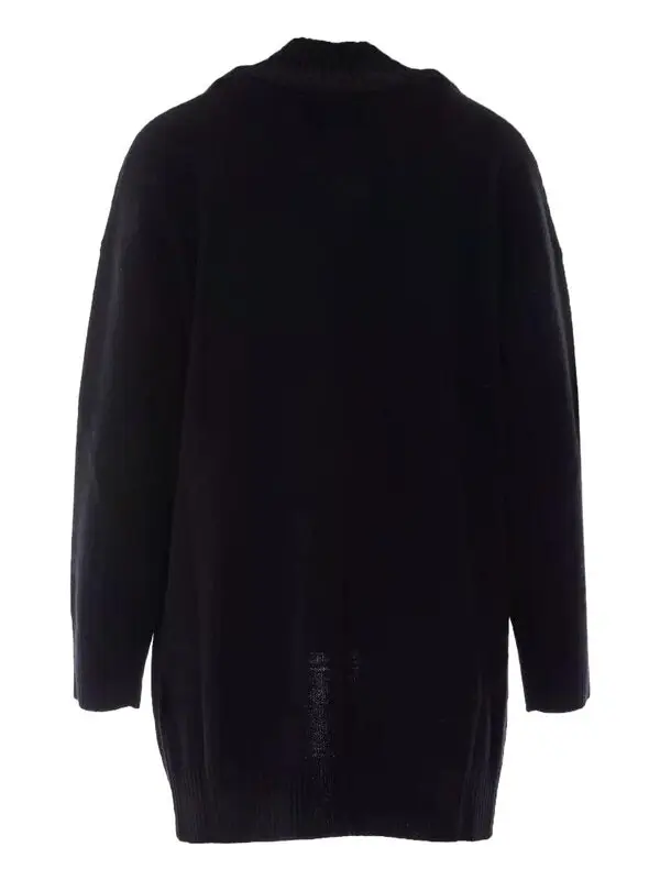 Alpha Studio Ribbed-trim Open-front Cardigan - Black