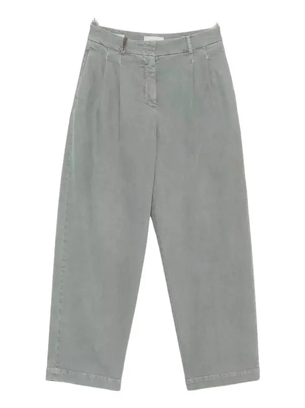 Peserico Pleated Straight-leg Jeans - Grey