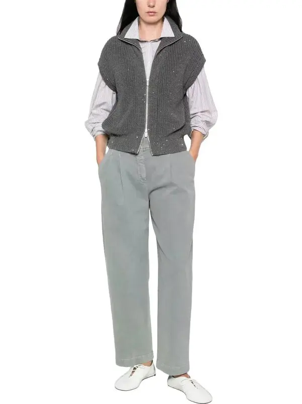 Peserico Pleated Straight-leg Jeans - Grey