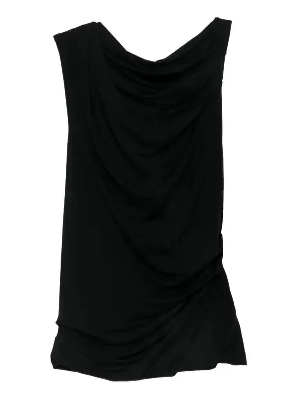 ENTIRE STUDIOS Ruched Sleeveless Top - Black