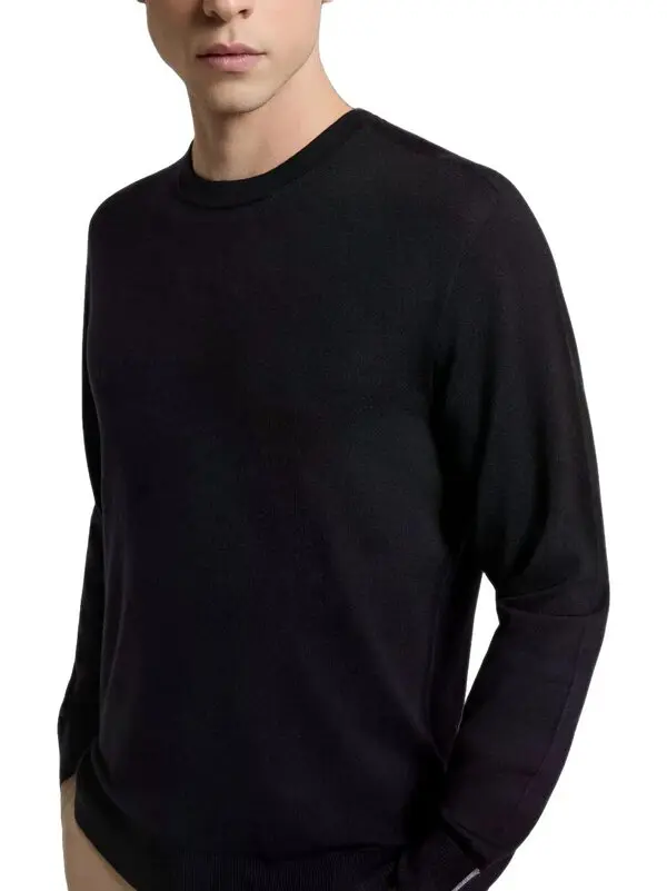 Peserico Crew Neck Fine Knit Sweater - Black