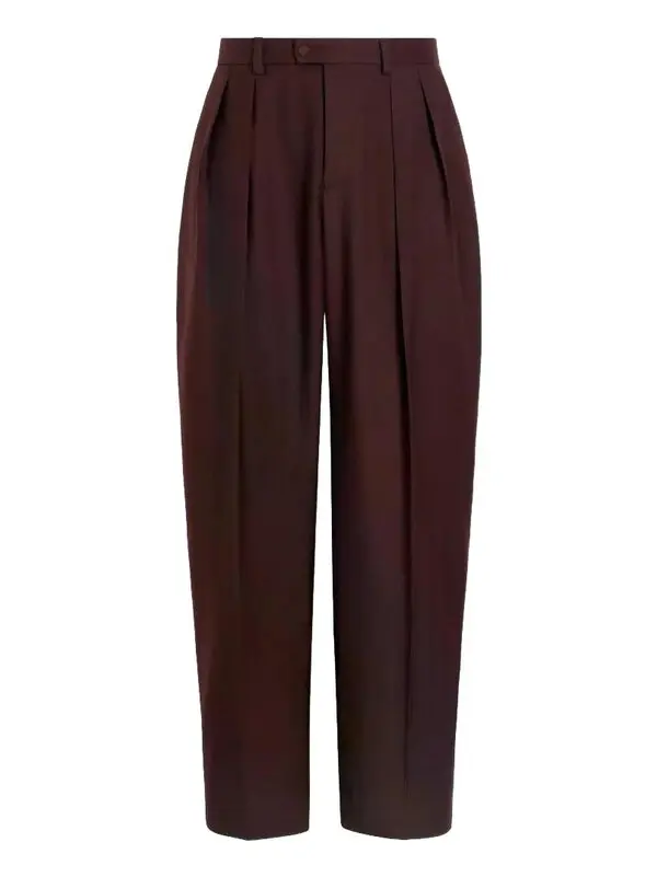Dolce & Gabbana Wool Gabardine Pleated Trousers - Brown