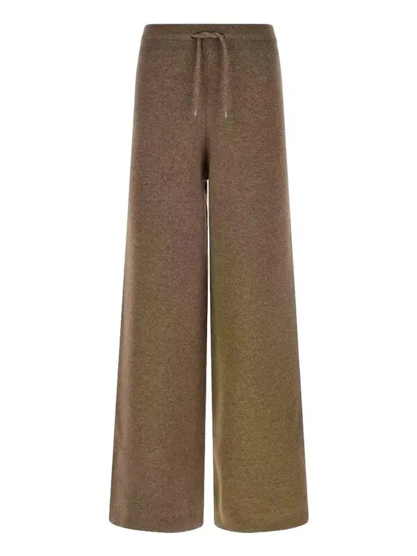 Agnona Knitted Wide-leg Trousers - Brown