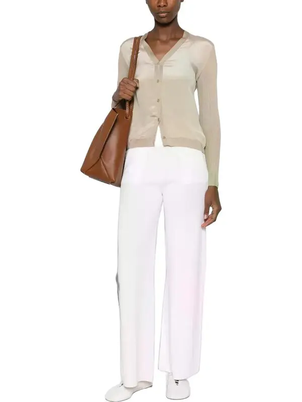 Max Mara High-waisted Wide-leg Track Pants - White