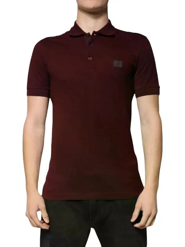 Dolce & Gabbana Leather-patch Cotton-piqué Polo Shirt - Brown
