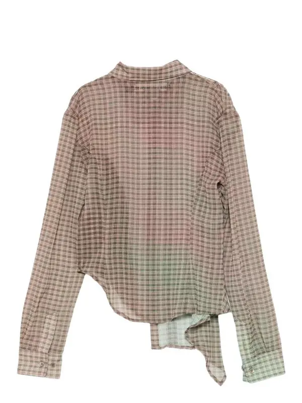 Andersson Bell Check-pattern Asymmetrical Shirt - Neutrals