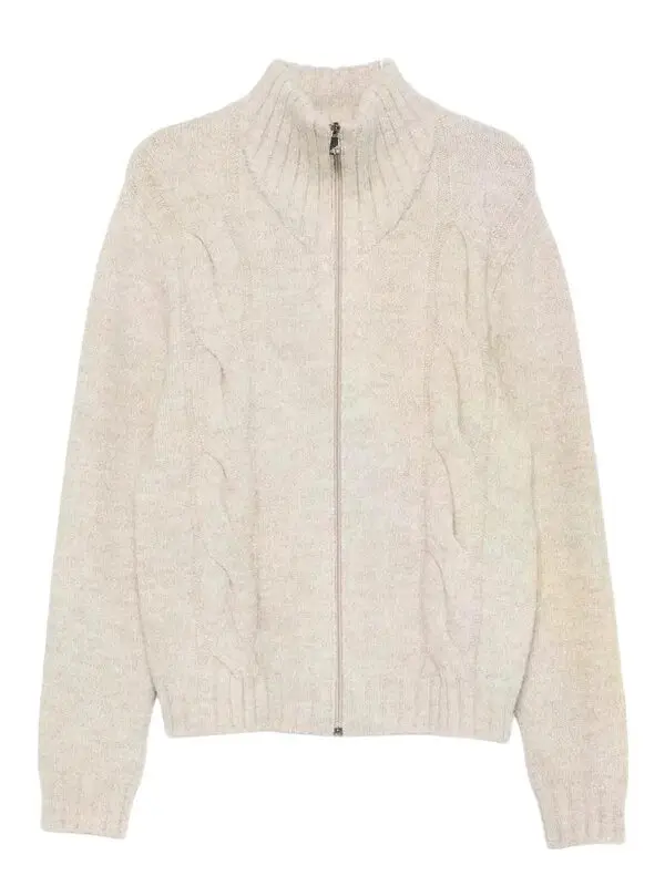 Corneliani Cable Knit Zip-up Sweater - Neutrals