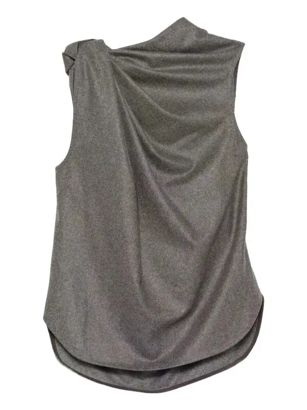 PETAR PETROV Sleeveless Draped Wool Top - Grey