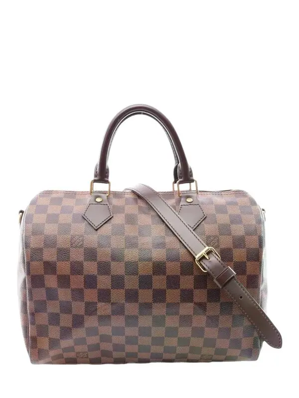 LOUIS VUITTON Damier Ebene Speedy Bandouliere 30 Tote Bag - Brown