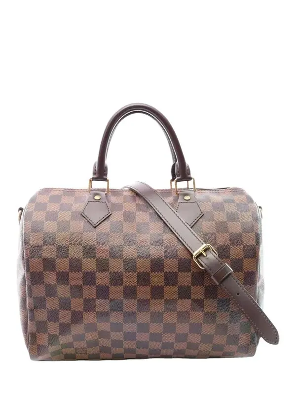 LOUIS VUITTON Damier Ebene Speedy Bandouliere 30 Tote Bag - Brown