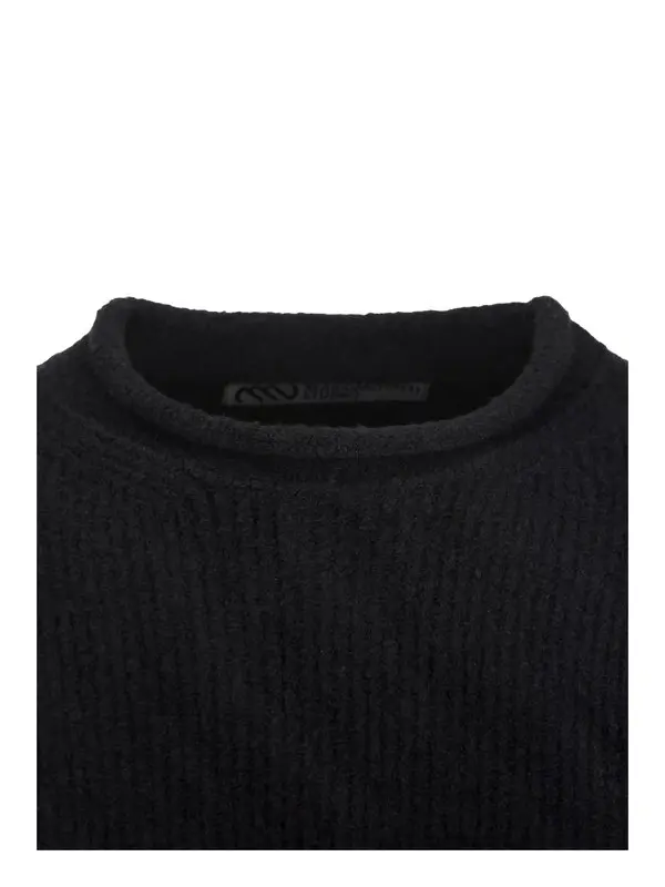 MASSIMO OSTI STUDIO Ribbed Knit Roll Neck Long Sleeve Sweater - Black