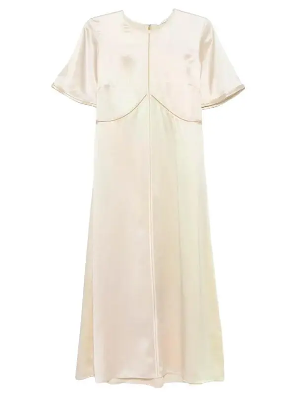JOSEPH Faggoting-trimmed Satin Midi Dress - Neutrals