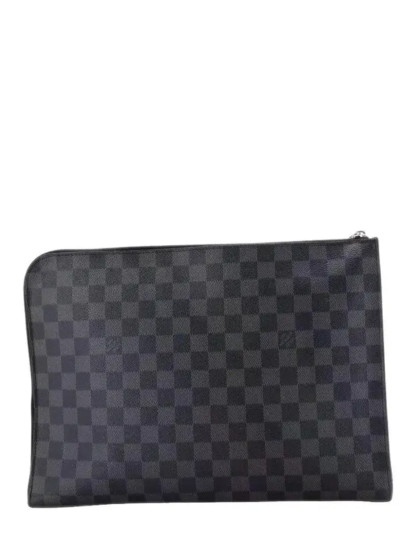 LOUIS VUITTON Pochette Jour Damier Graphite Gm Clutch Bag - Black