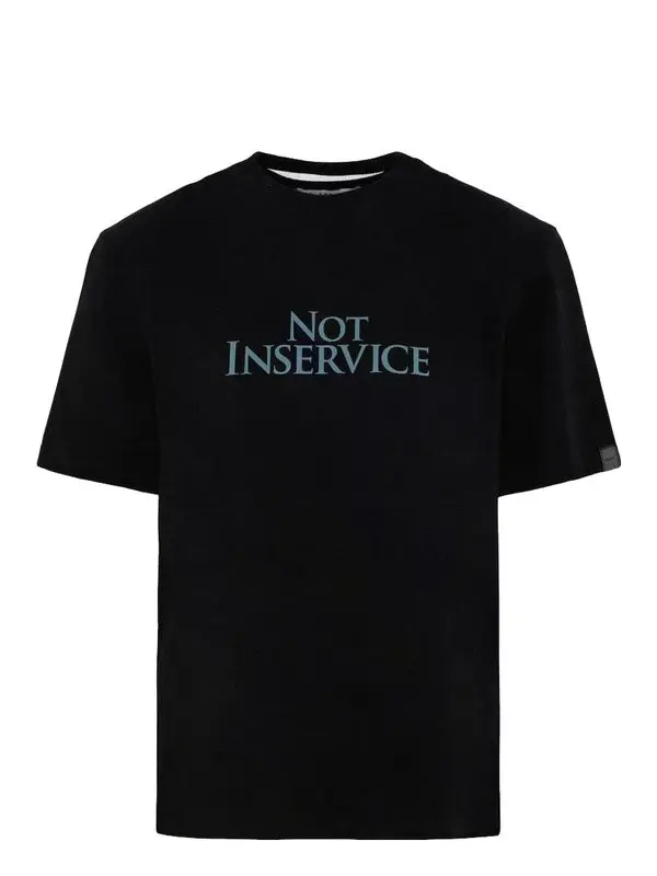 SRVC STUDIO Graphic Print Padded Shoulder T-shirt - Black