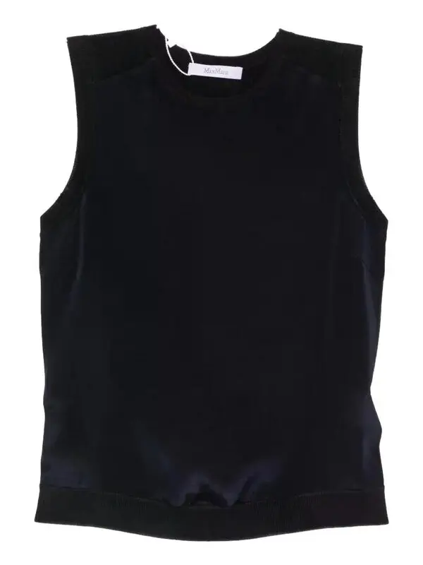 Max Mara Sleeveless Ribbed Trim Top - Blue