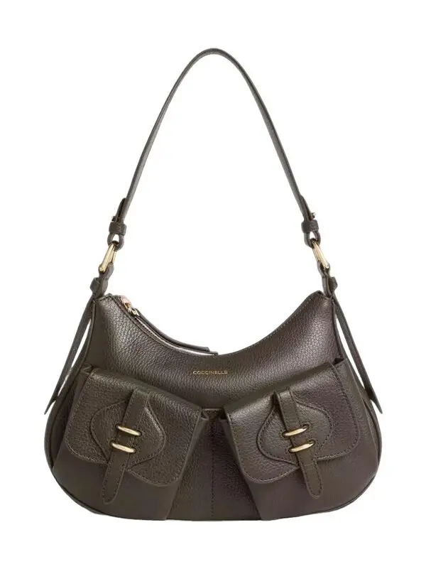 COCCINELLE Small Mavery Pocket Leather Shoulder Bag - Green
