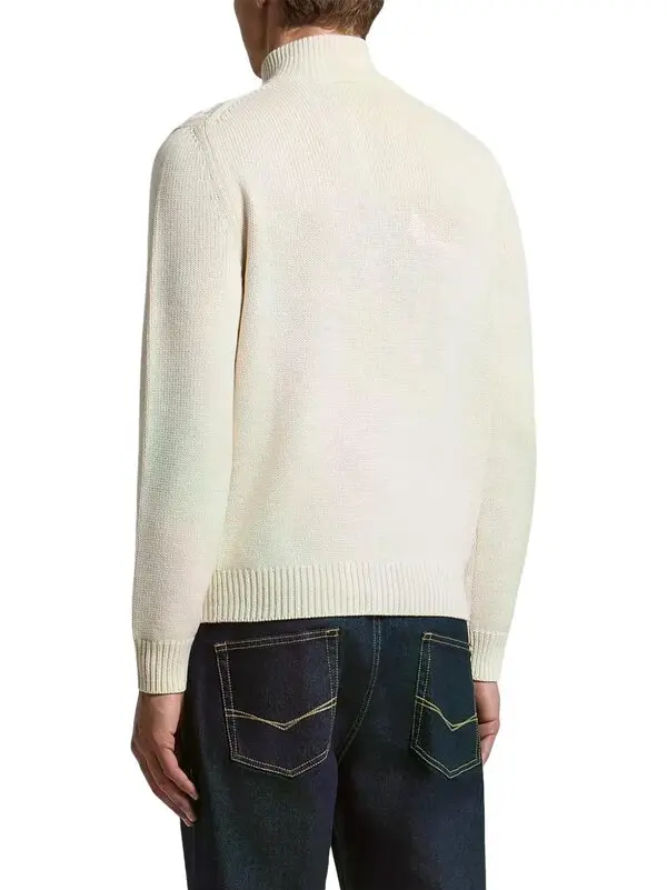 Peserico Cable-knit Quarter-zip Sweater - Neutrals