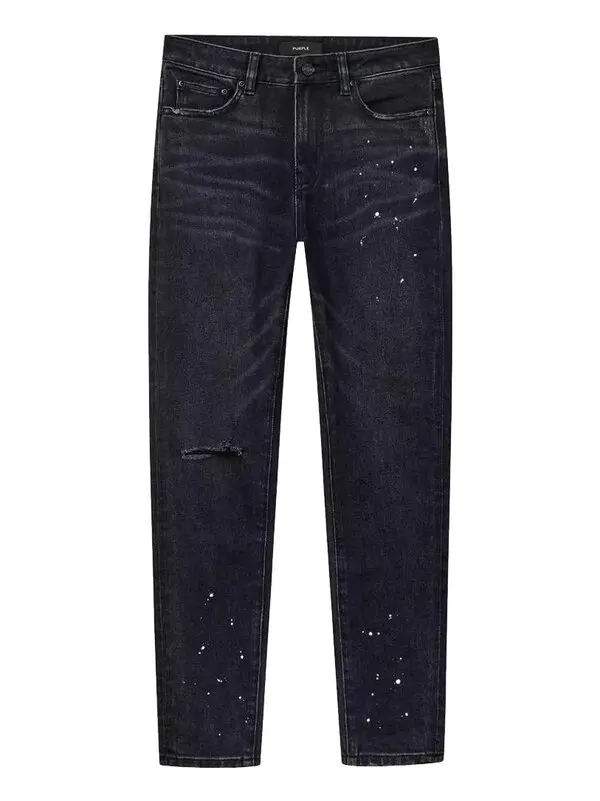 PURPLE BRAND Paint Splatter Skinny Jeans - Black