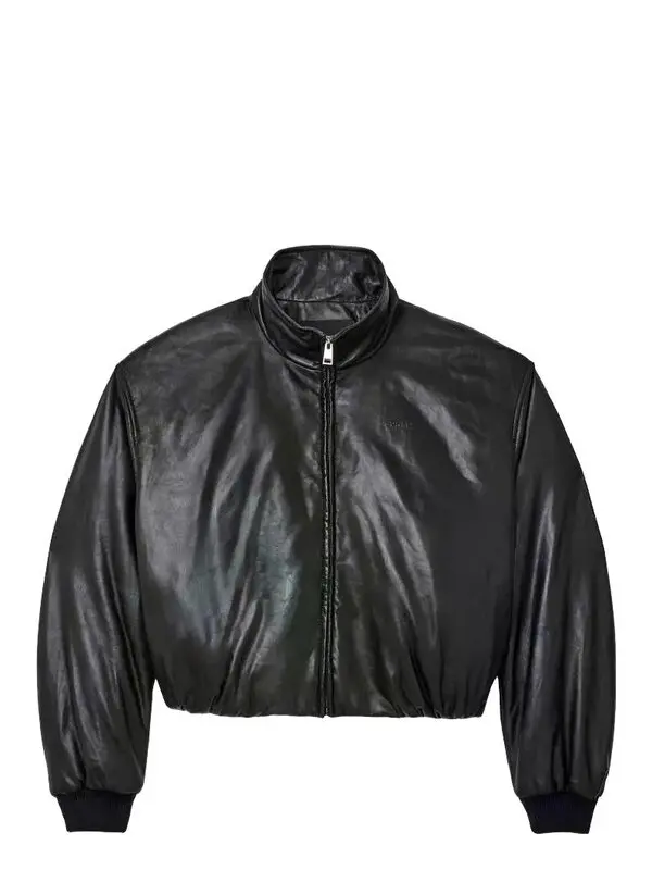 PURPLE BRAND Zip-up Leather Jacket - Black