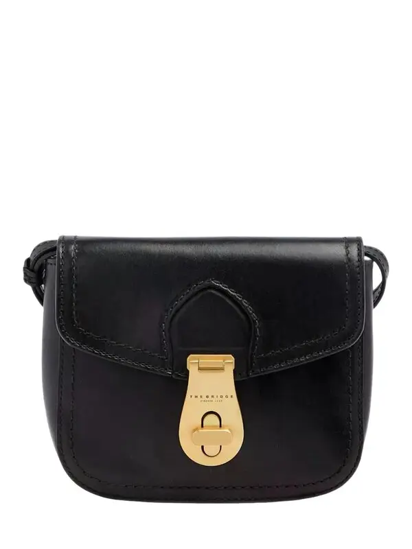 THE BRIDGE Buckle-detail Leather Crossbody Bag - Black