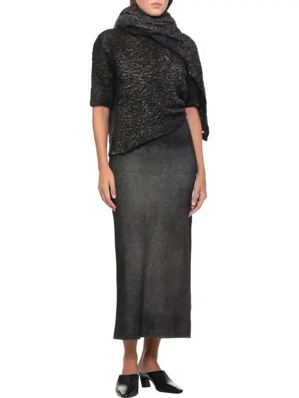 Avant Toi Bouclé-knit Short-sleeve Sweater - Black