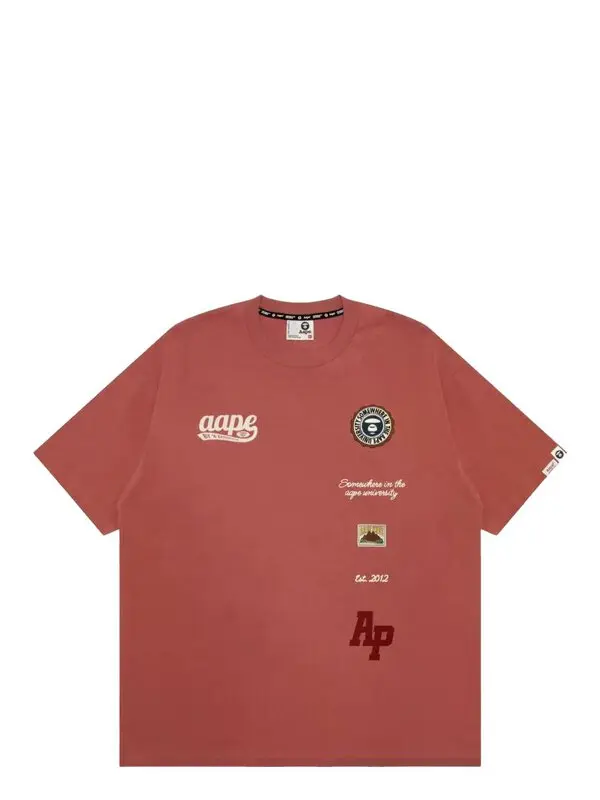 AAPE BY *A BATHING APE Logo-patch Graphic-print T-shirt - Red