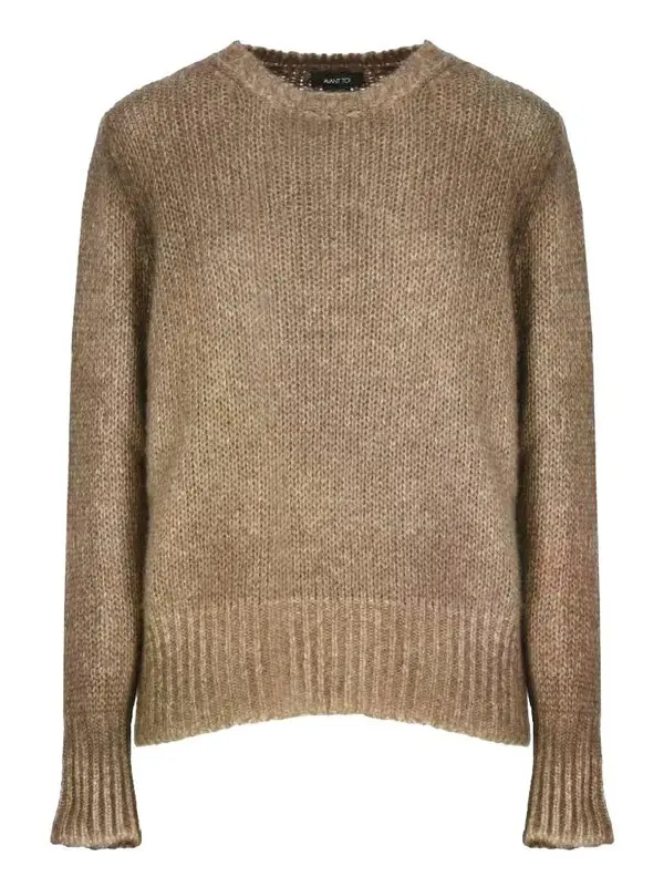 Avant Toi Ribbed-knit Crew Neck Sweater - Brown