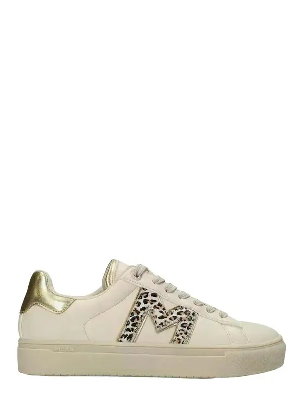 MEXX Beige Leopard Print Leather Sneakers - Neutrals